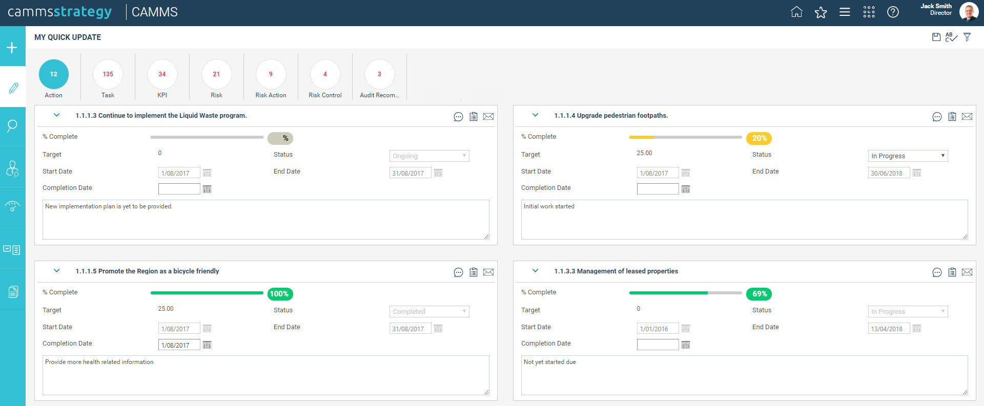 My Quick Updates Overview